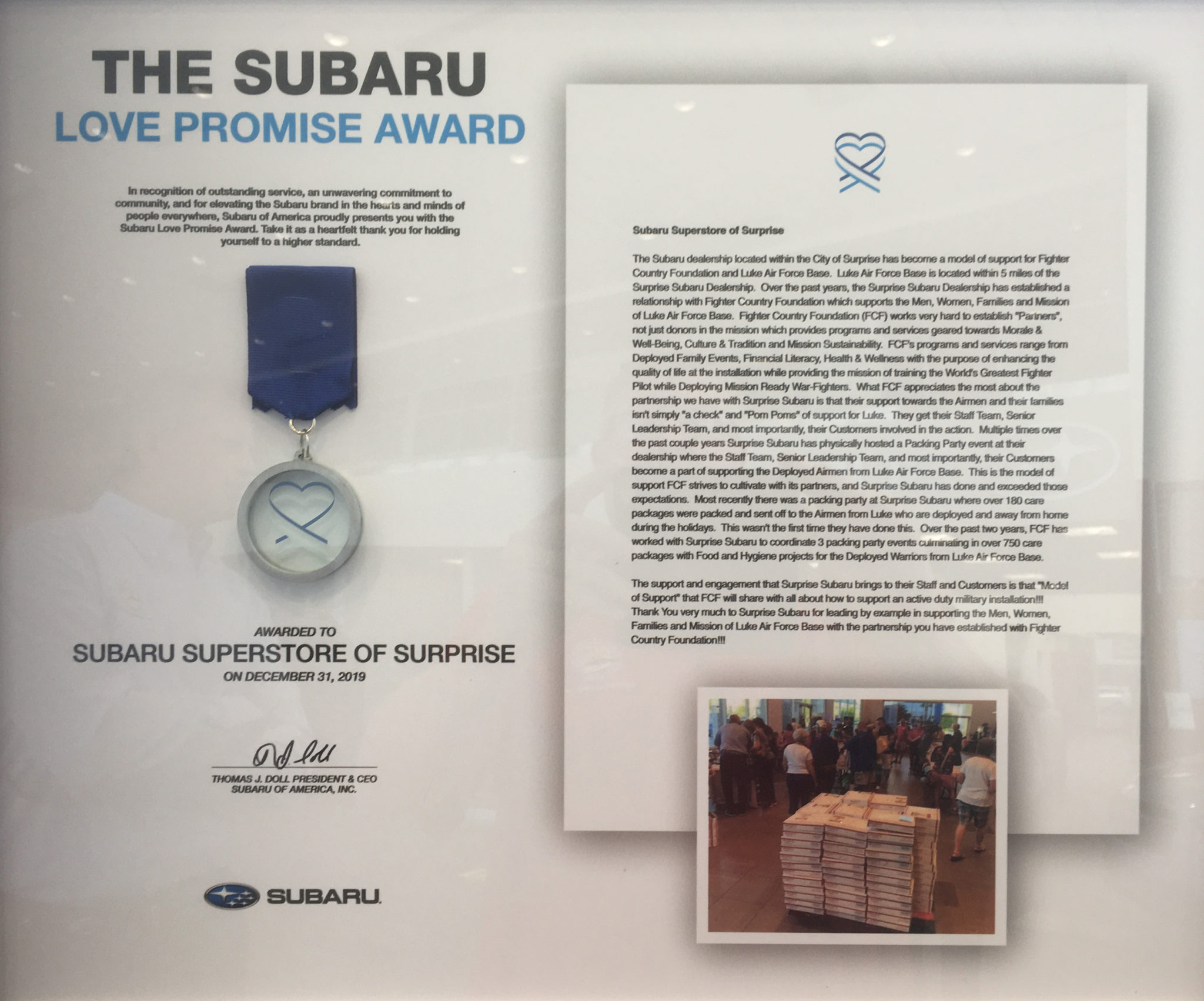 Thank You Subaru Superstore of Surprise! > Fighter Country Foundation